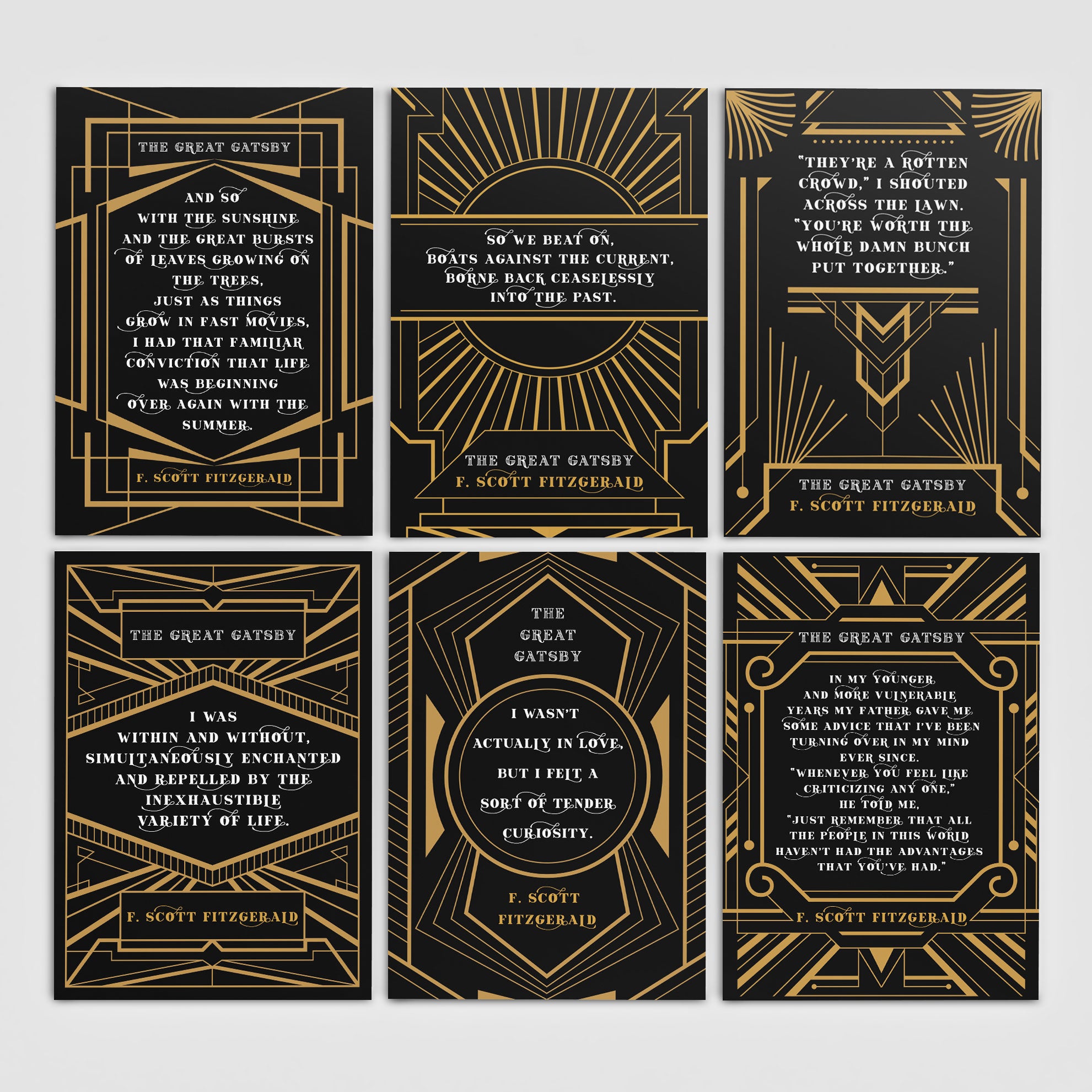 The Great Gatsby Postcard Set – Quote and Quill