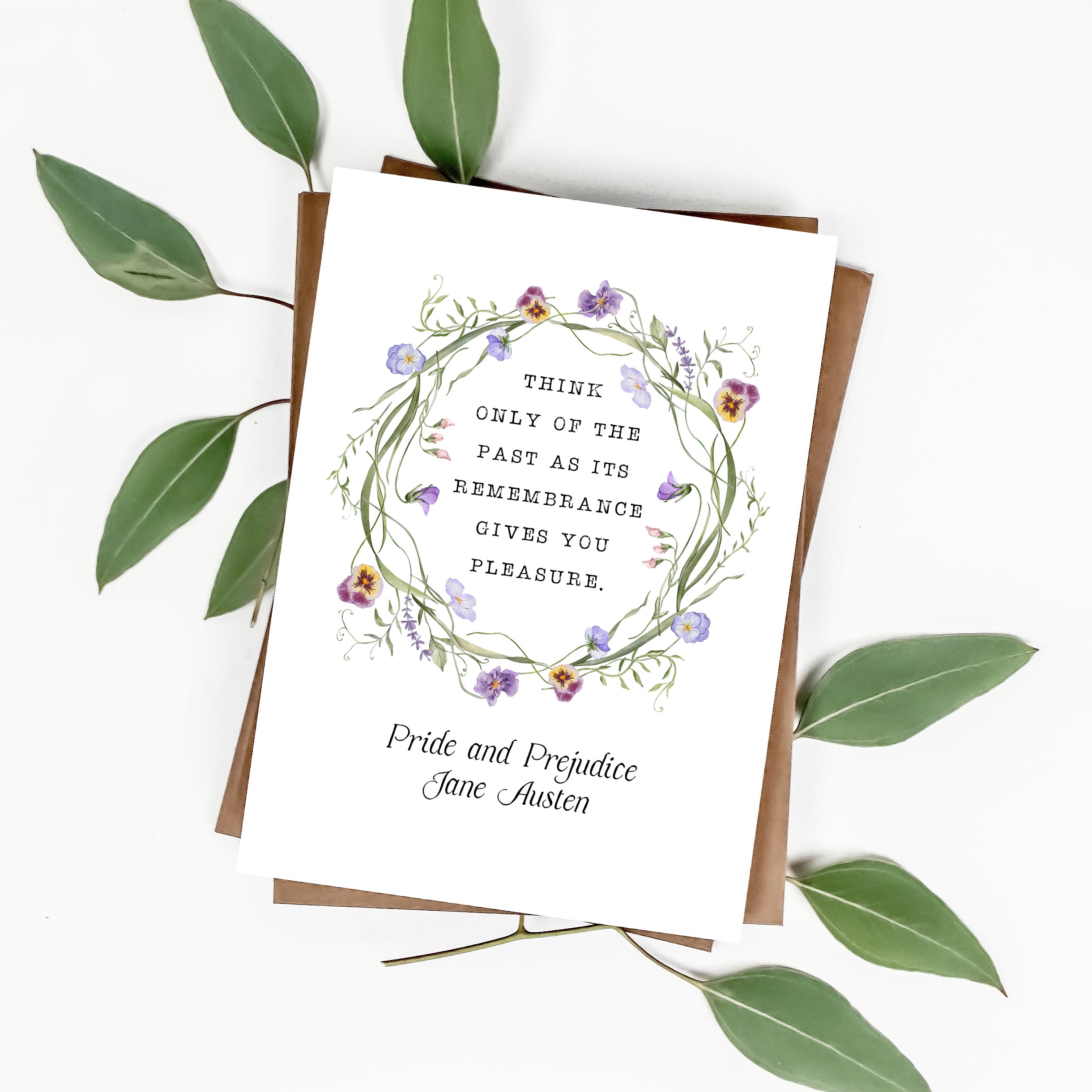 Pride and Prejudice - 'Think Only Of The Past' Literary Quote Card ...