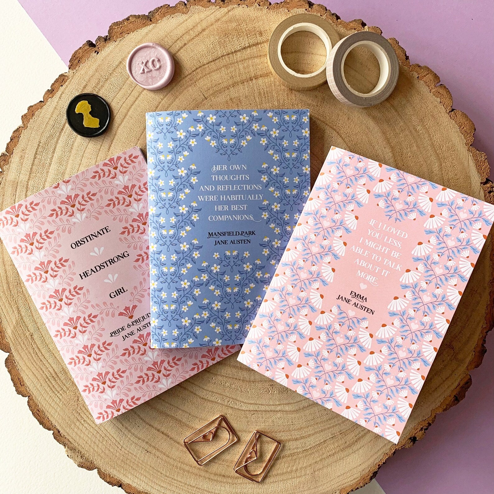 Jane Austen A6 Pocket Notebook Set – Quote and Quill